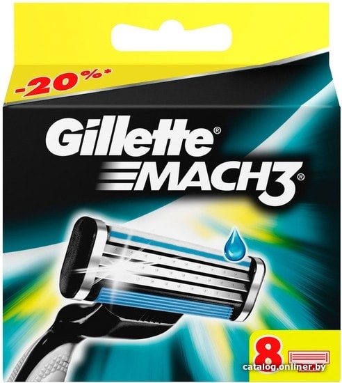 Gillette Mach3 (8 шт) сменные кассеты для бритья купить в Минске