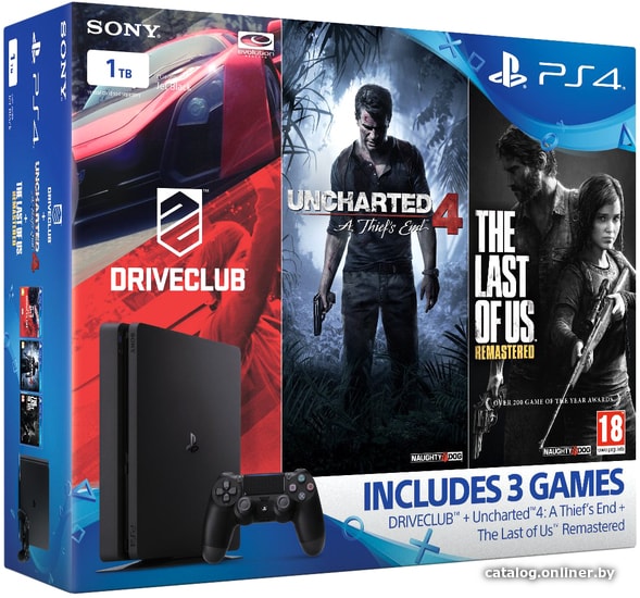 Sony PlayStation 4 Slim Driveclub+Uncharted 4 Путь Вора+Ratchet&Clank ...