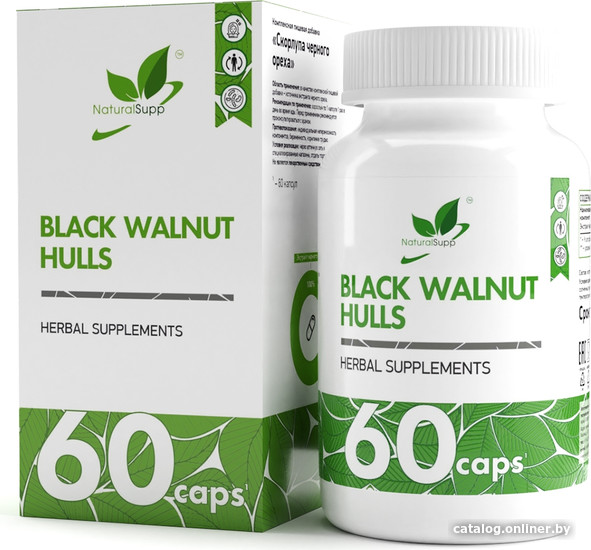 NaturalSupp Скорлупа черного ореха (Black walnut hulls), 60 капсул ...